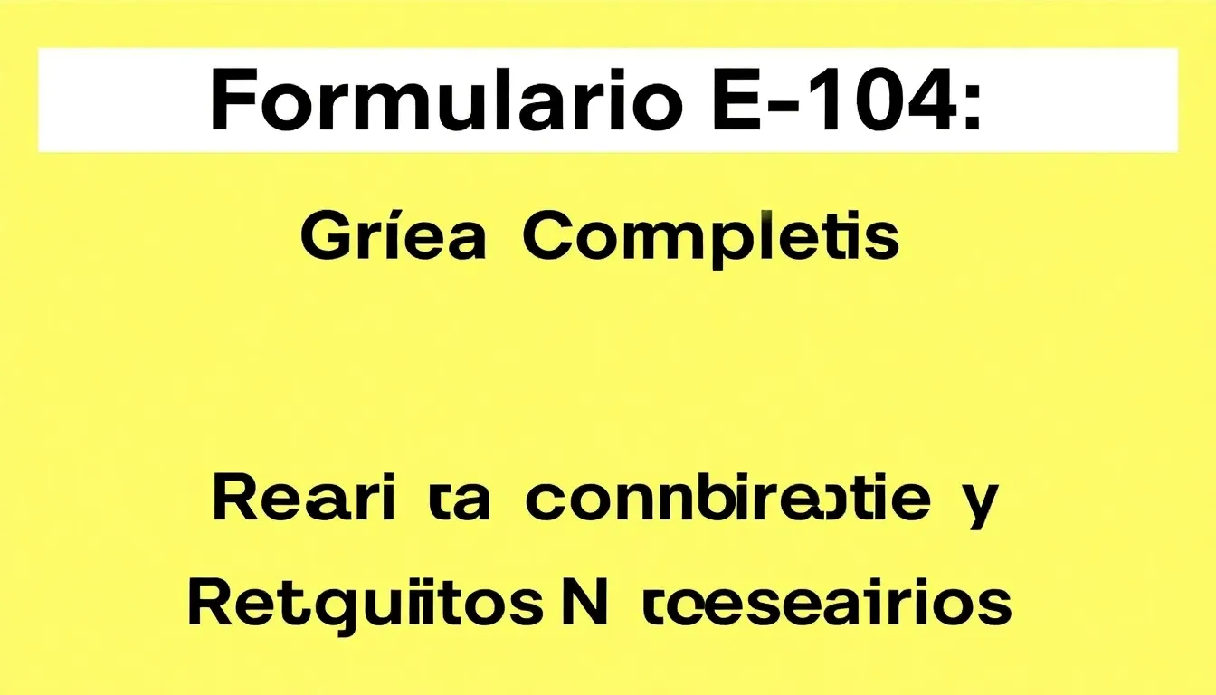 Formulario E-104: Guía Completa y Requisitos Necesarios - AsesoraTech